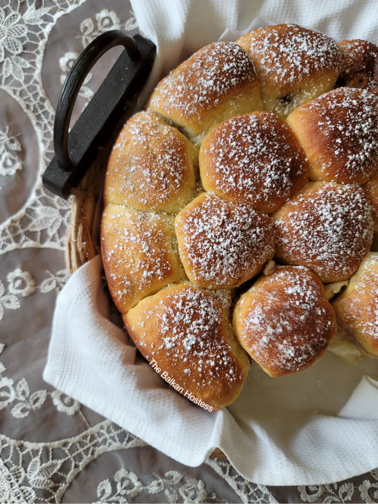 Buhtle sa Kremom/Hazelnut Cream Stuffed Rolls - The Balkan Hostess